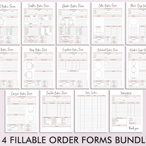 Fillable Order Forms Bundle, Printable Small Business Forms, Invoice Template, T-shirt Order ...