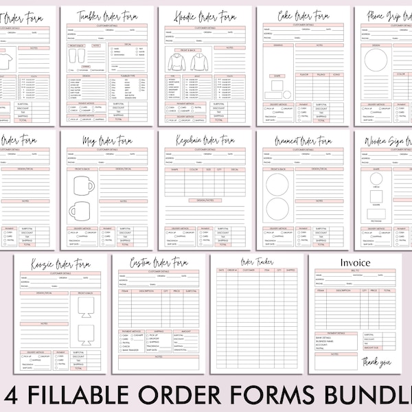Tumbler Order Form Template - Etsy