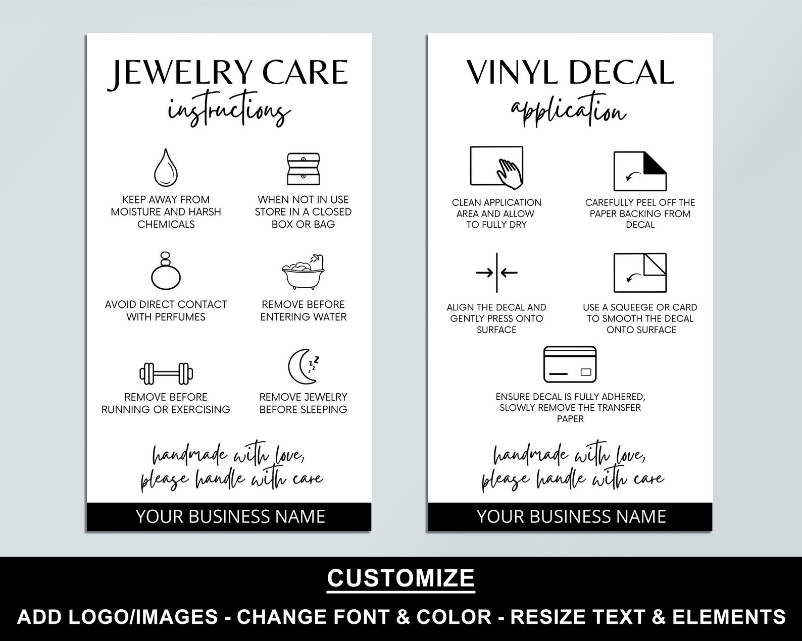 Editable Care Cards Bundle, Printable Cup Care Card, Thank You Card ...