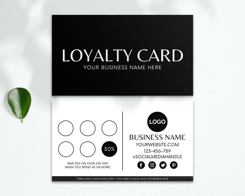 Editable Loyalty Card Template, Printable Loyalty Card, DIY Customer ...