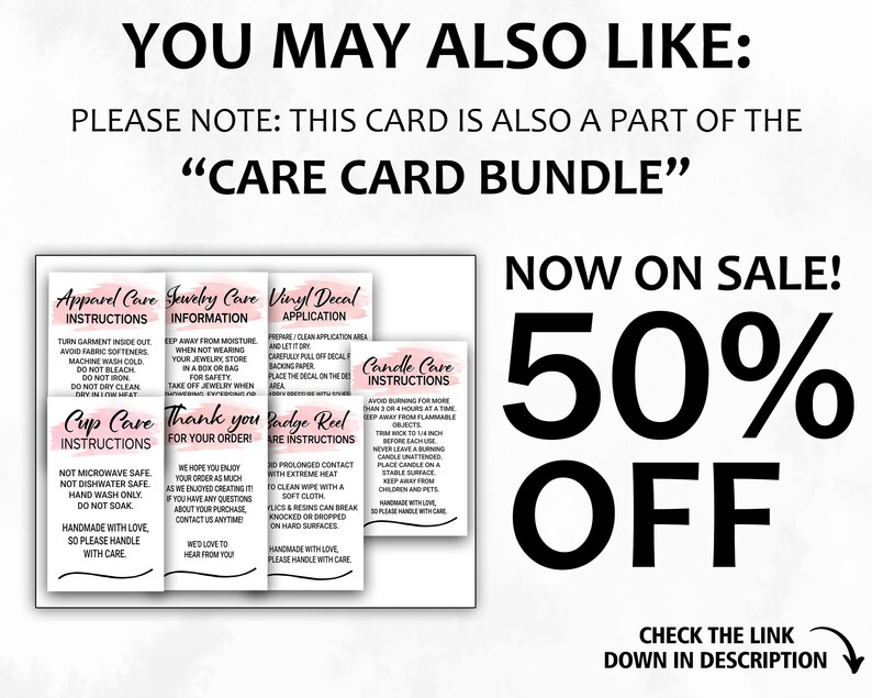 Vinyl Decal Application Card Small Business Supplies Digital - Etsy