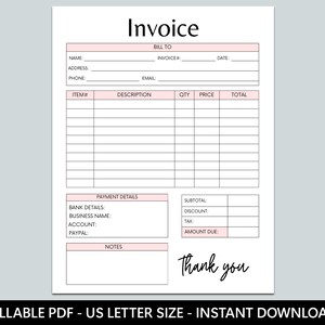 Fillable Small Business Forms Bundle, Printable Order Forms, Invoice ...