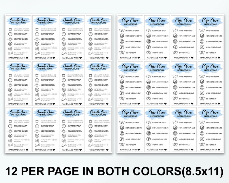 Care Card Bundle, Printable Cup Care Card, PNG, PDF, Vinyl Decal, Shirt ...