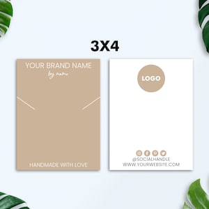 Editable Jewelry Display Card Template, Small Business Packaging ...