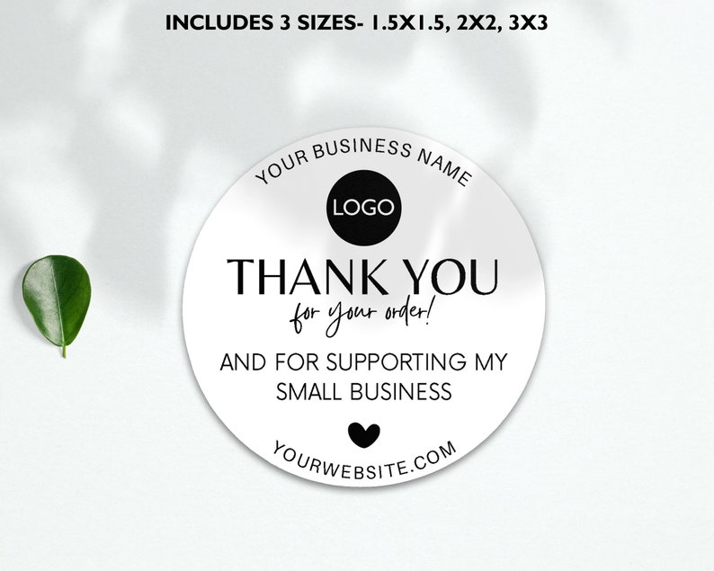 Editable Thank You Sticker Thank You Label Template Thank - Etsy