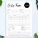 Editable Order Form Template, Small Business Forms, Purchase Order Form ...
