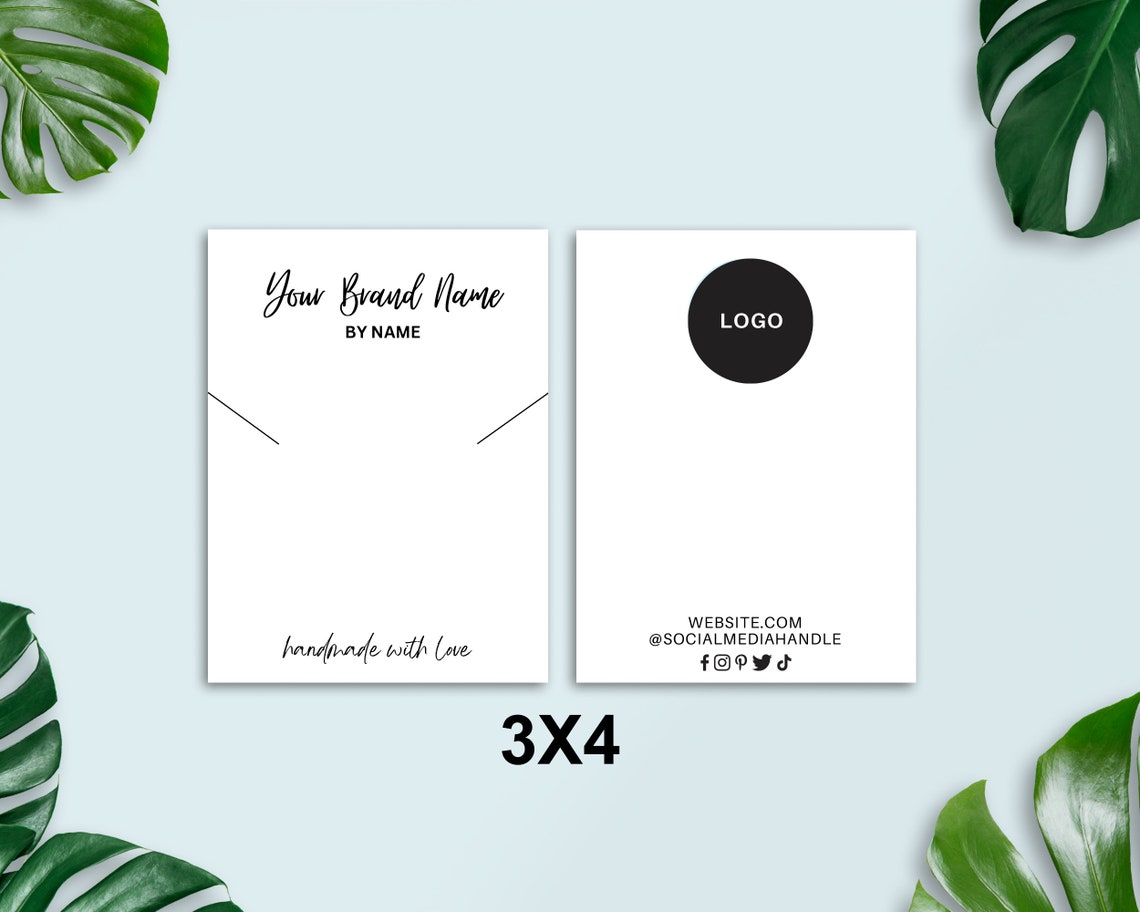 Editable Jewelry Display Card Template Printable Earrings - Etsy Australia