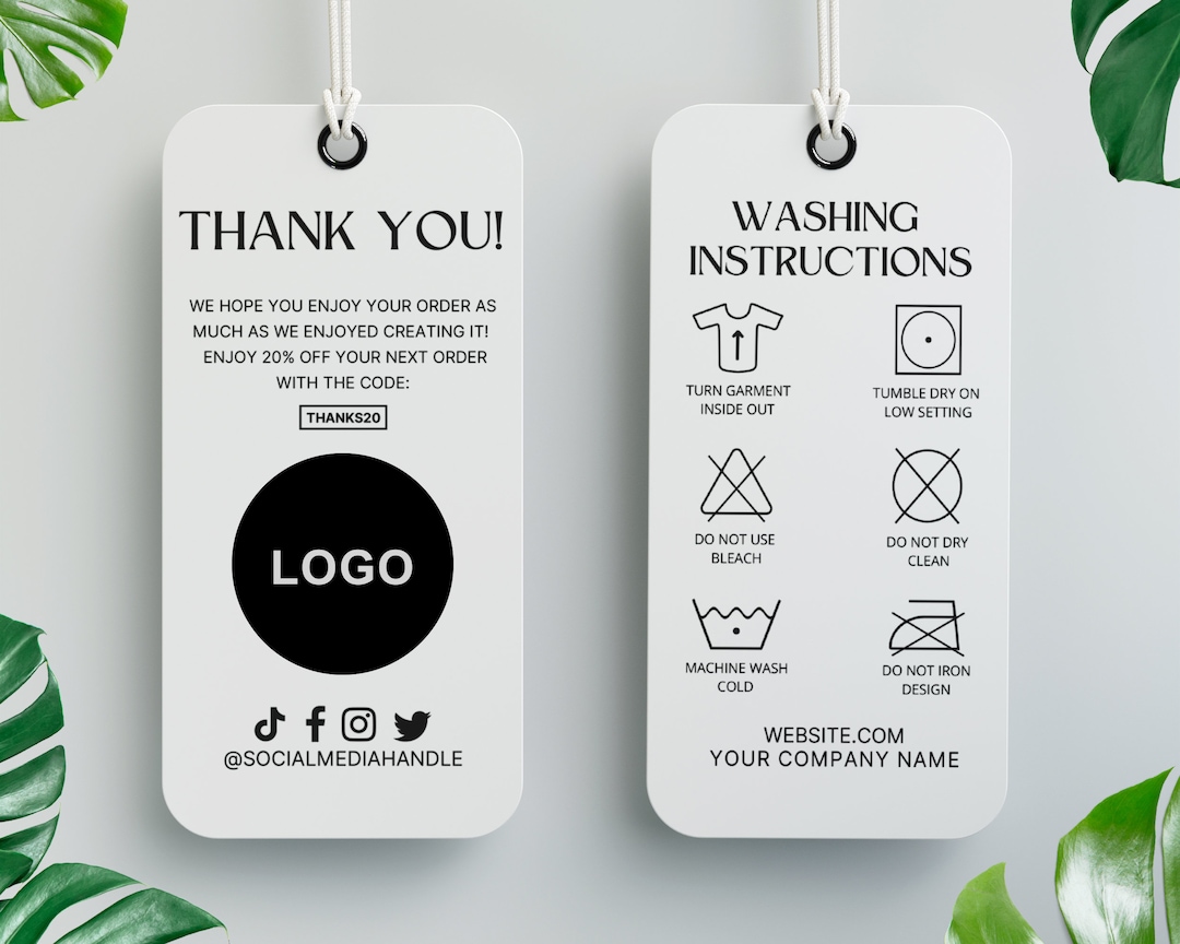 Editable Clothing Hang Tag Template, Customizable Clothing Tag ...
