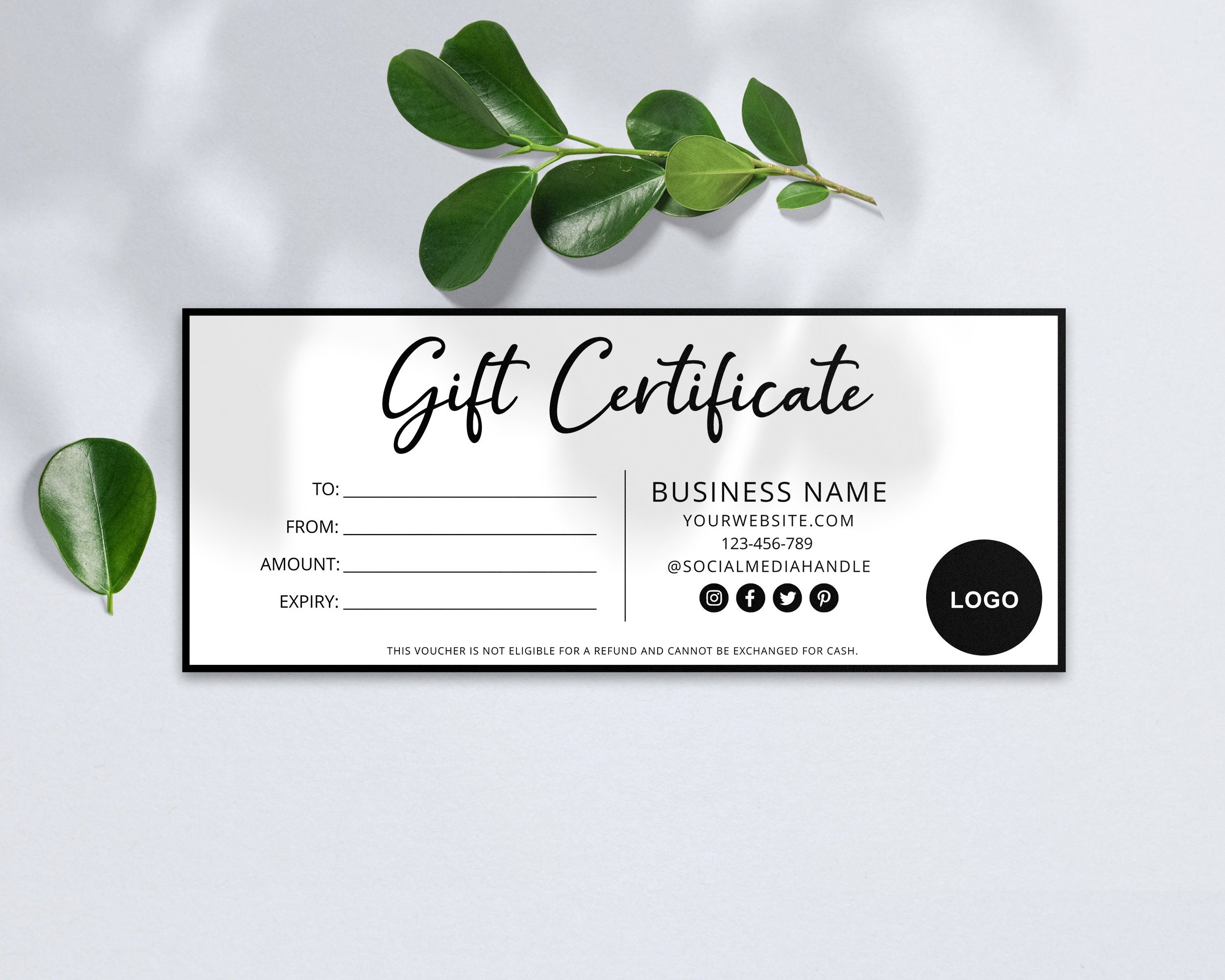 Editable Gift Certificate Template, Printable Gift Voucher, Editable ...