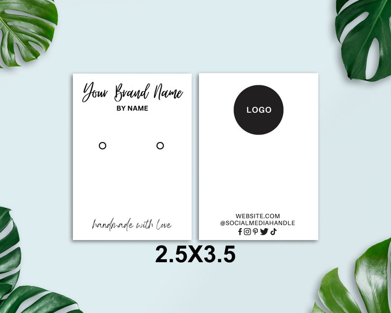Editable Jewelry Display Card Template, Printable Earrings Display ...