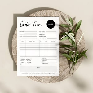 Editable Order Form Template, Small Business Forms, Purchase Order Form ...