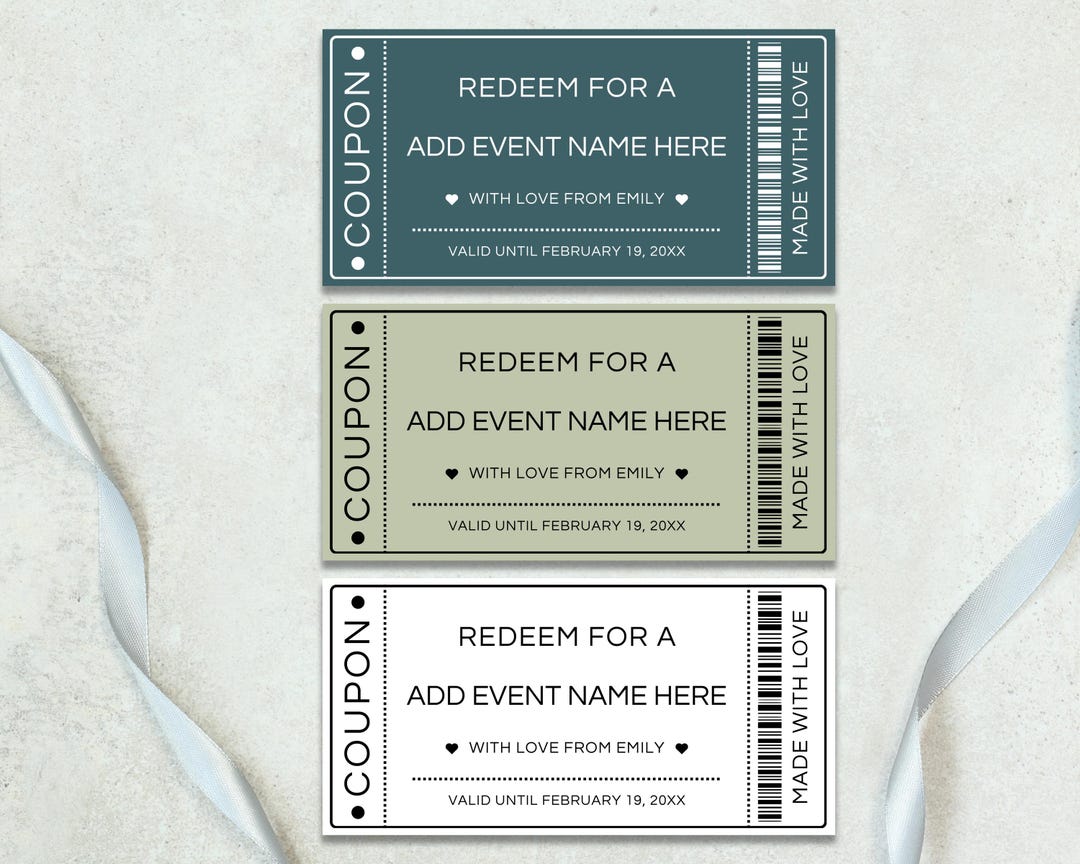 Editable Coupon Template, Printable Love Coupon, Birthday Gift Idea ...