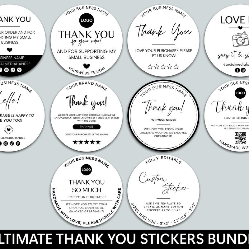Thank You Stickers - Etsy