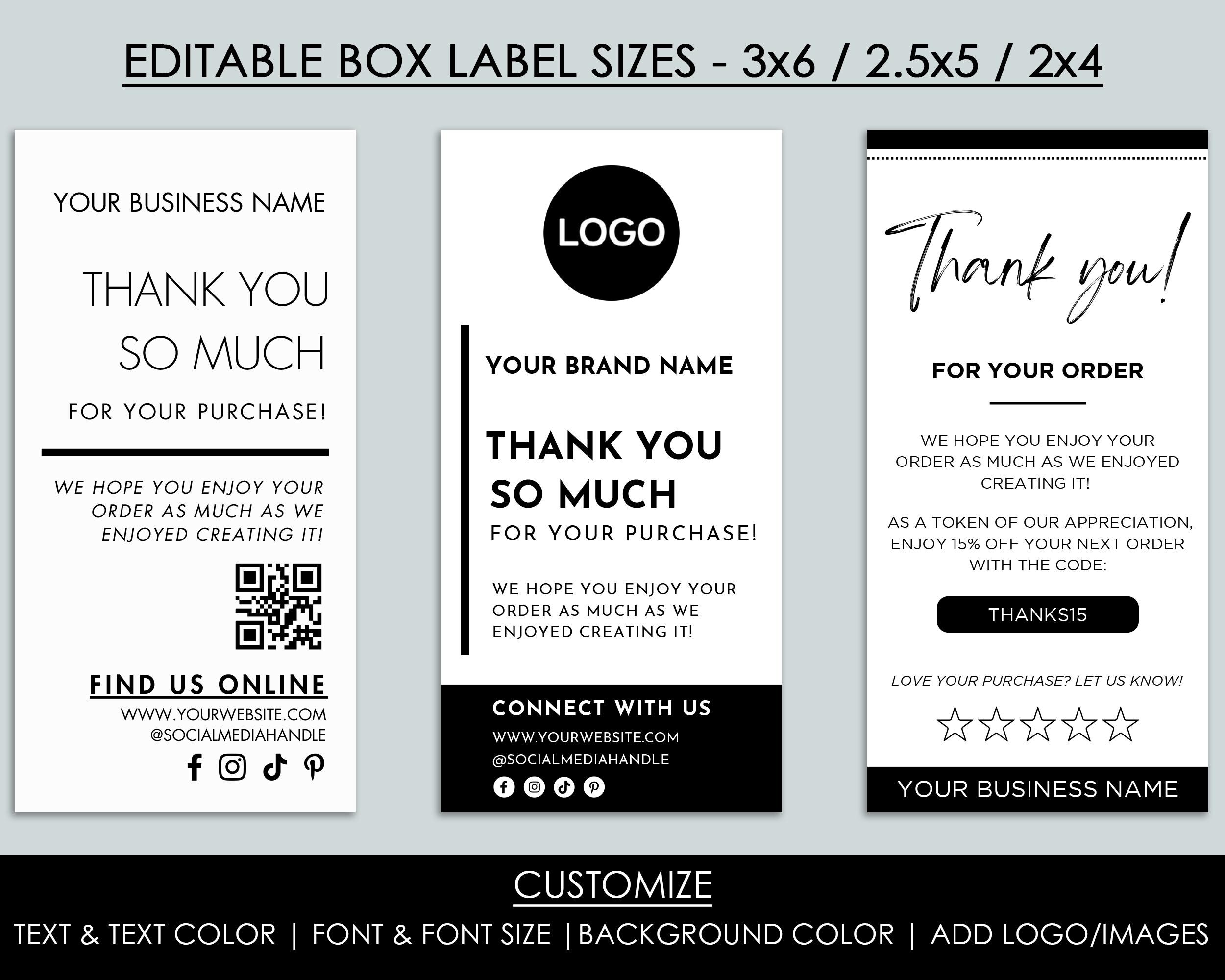 Box Label Bundle, Editable Canva Template, Printable Parcel Sticker ...