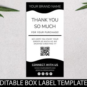 Box Label Template, Editable Box Packaging Sticker, Box Seal Label ...