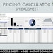 Pricing Calculator Spreadsheet, Product Pricing Template, Pricing Sheet ...