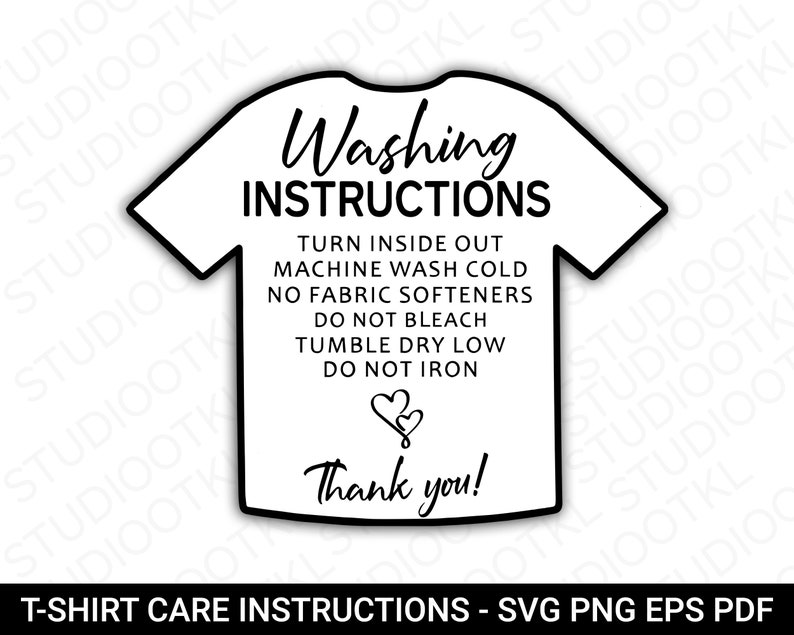 Shirt Care Card SVG Care Instruction Card Svg PNG Small - Etsy