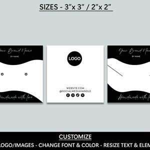 Editable Jewelry Display Card, Printable Earrings Display Cards, Custom ...