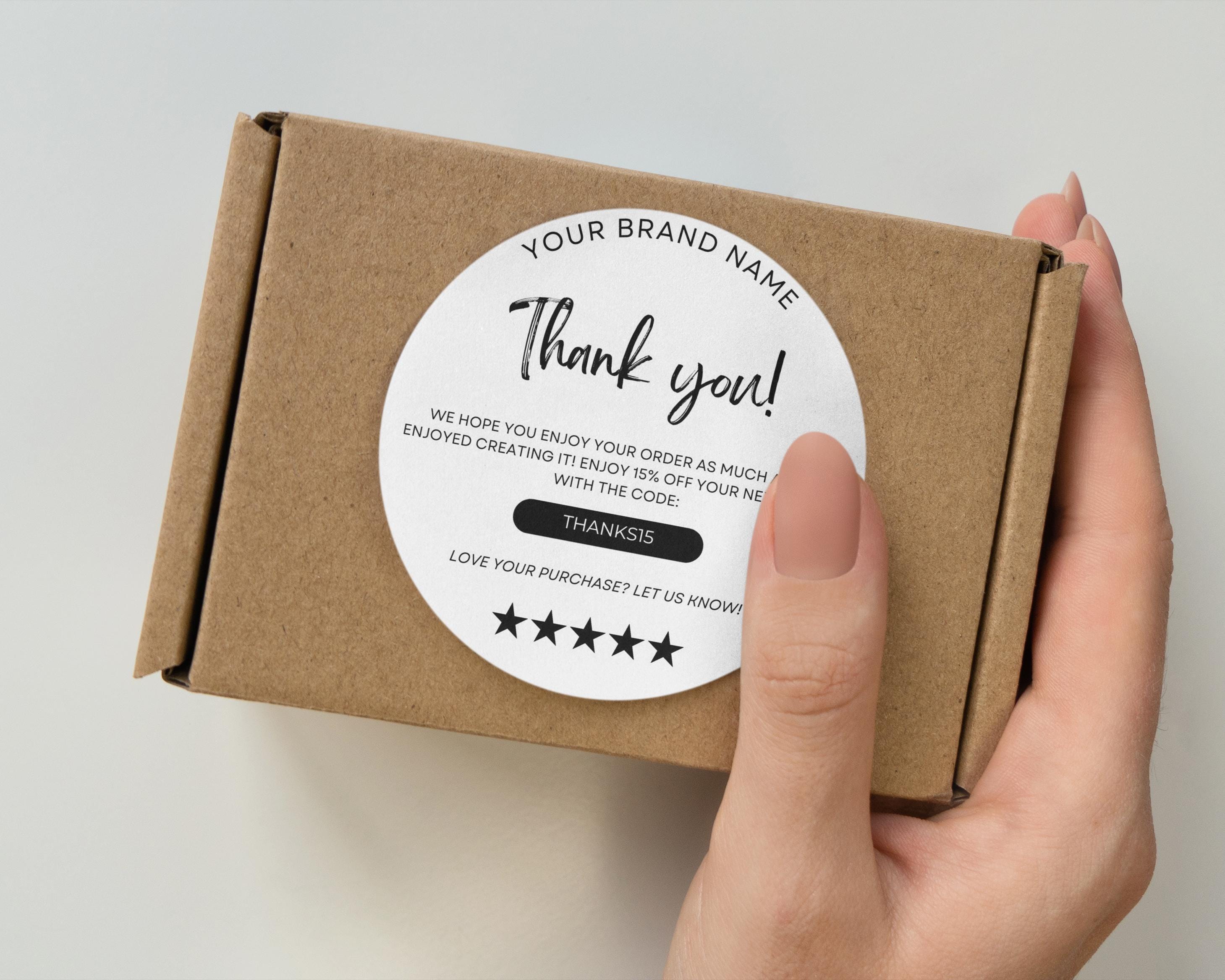 Editable Thank You Stickers Bundle, Printable Thank You Cards, Small ...