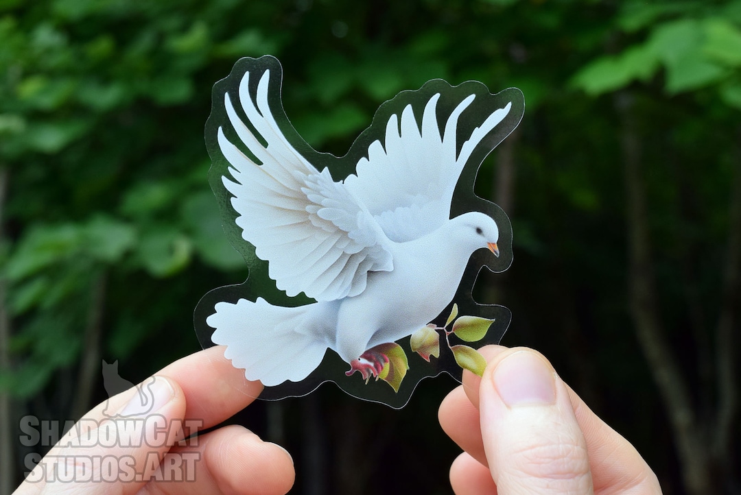 White Dove Clear Vinyl Sticker - Etsy