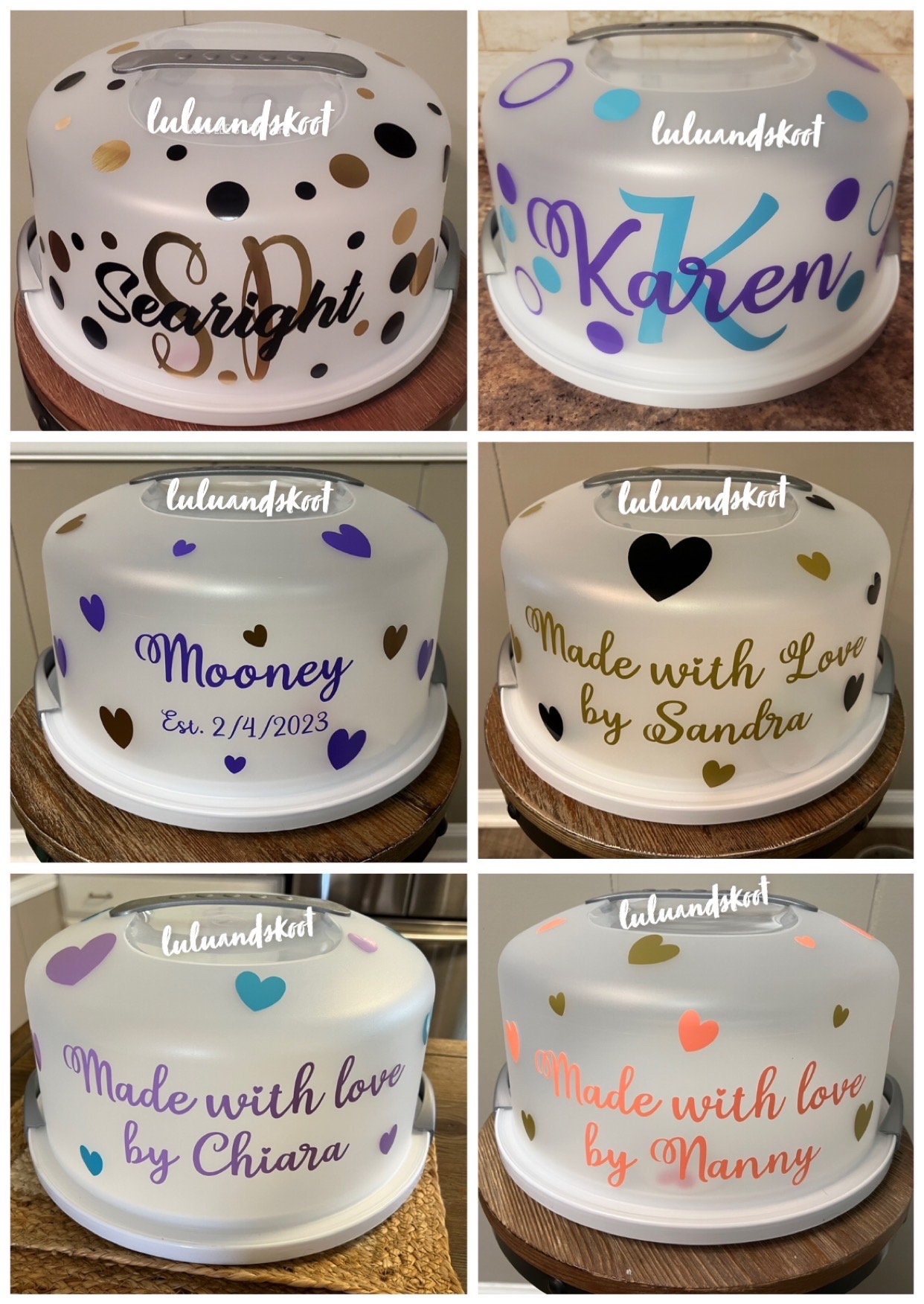 Personalized Cake Carrier: 12" Dessert Carrier - Etsy