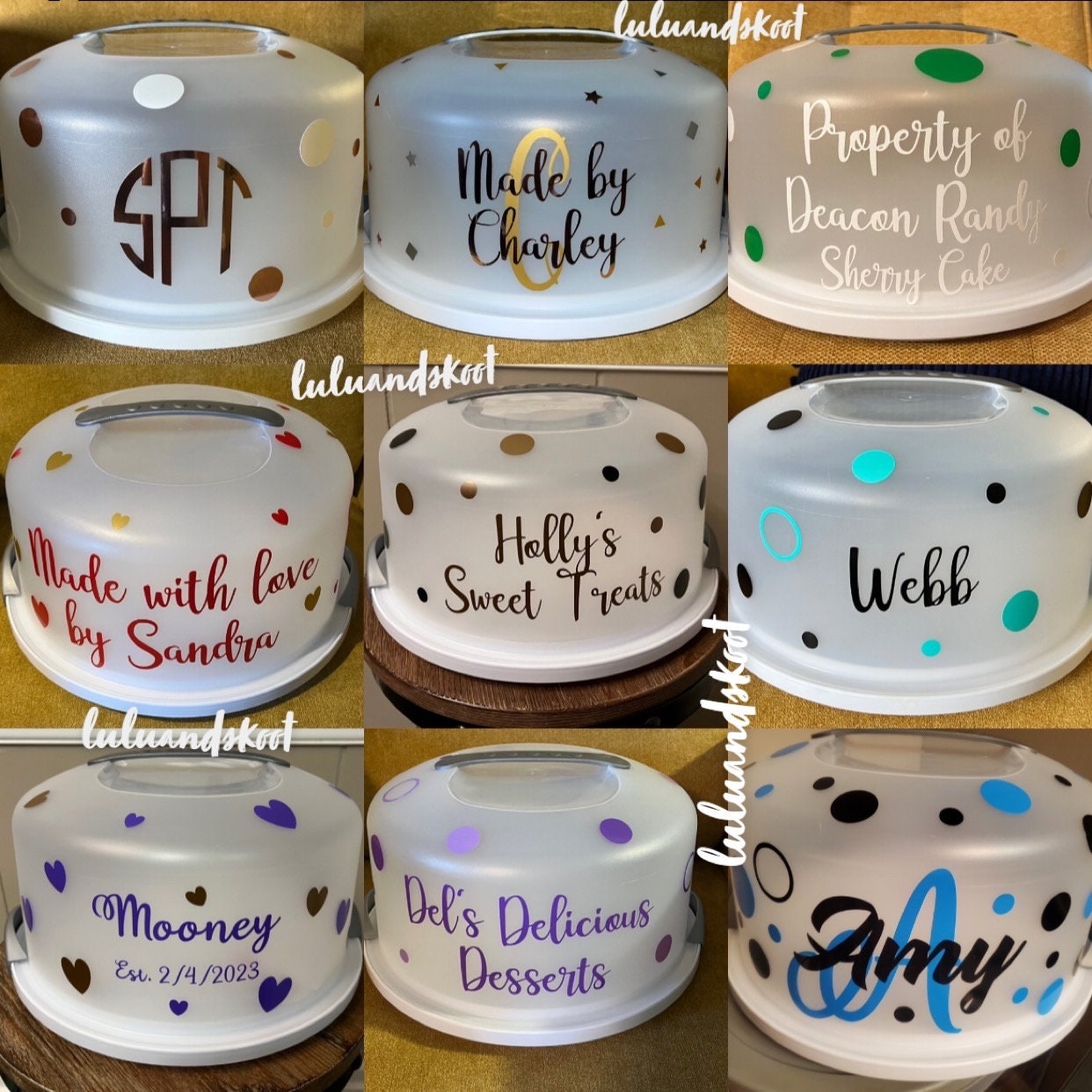 Personalized Cake Carrier: 12" Dessert Carrier - Etsy