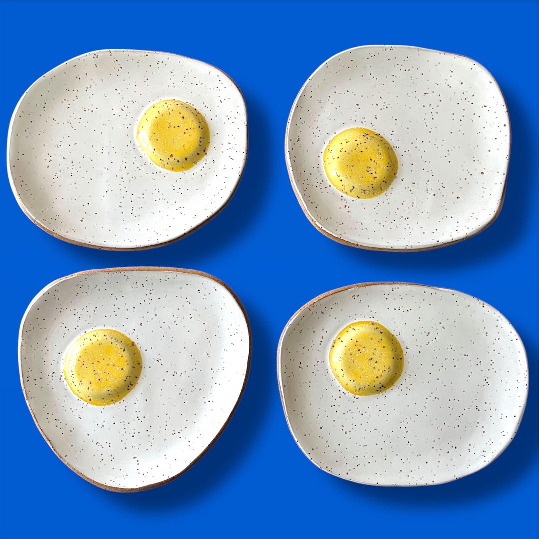 Handmade Ceramic Fried Egg Spoon Rest - Speckled Stoneware - Etsy