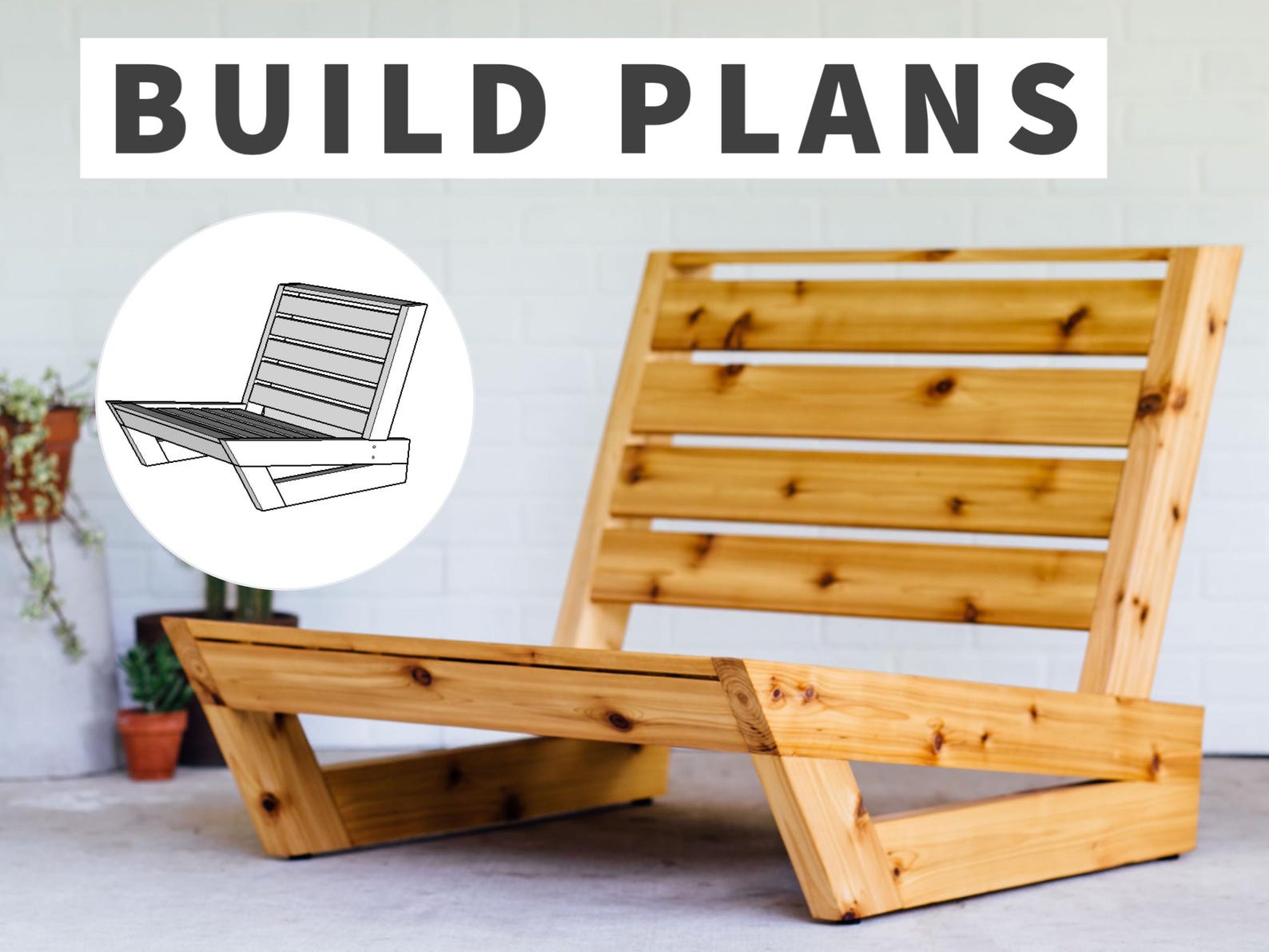DIY Modern Lounge Chair Plans: Outdoor Woodworking (PDF Download) - Etsy