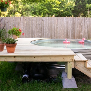Stock Tank Pool Deck Plans: 8ft Backyard DIY (PDF Download) - Etsy