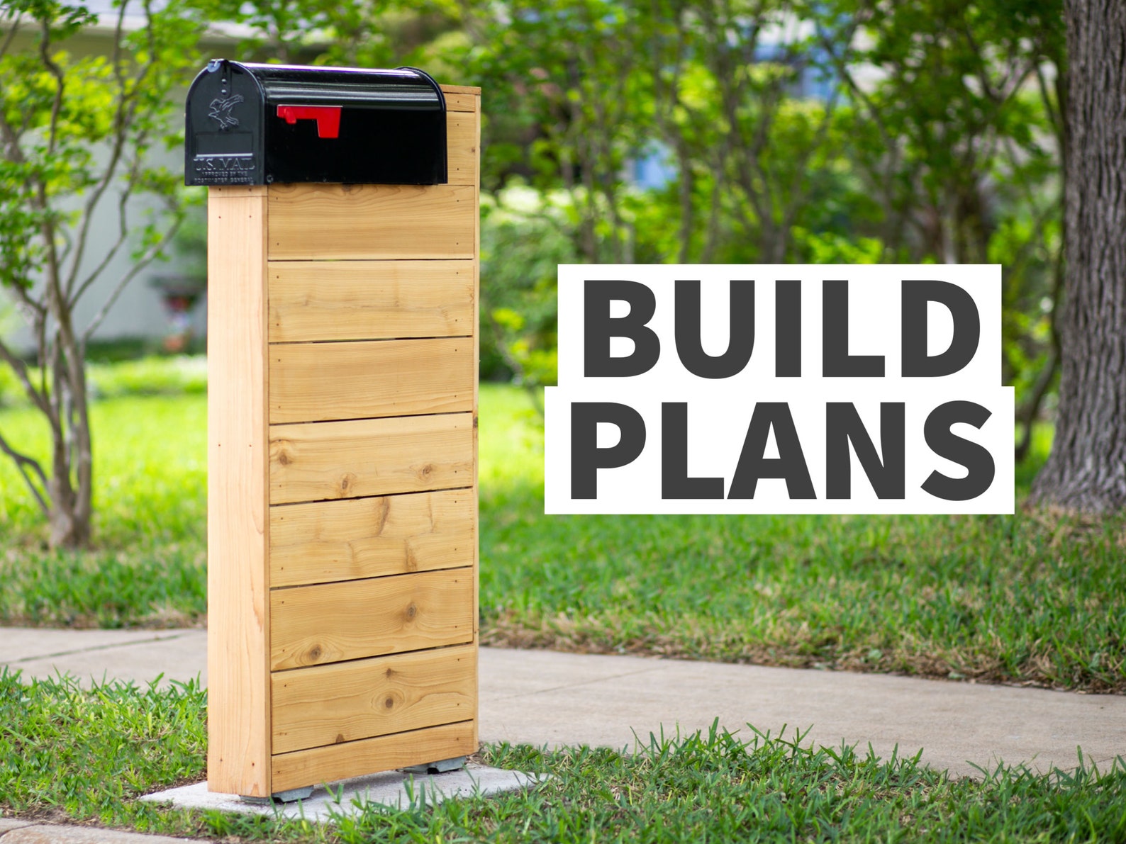 Modern Mailbox Plans – DIY Mailbox With Concrete Base | PDF Woodworking ...