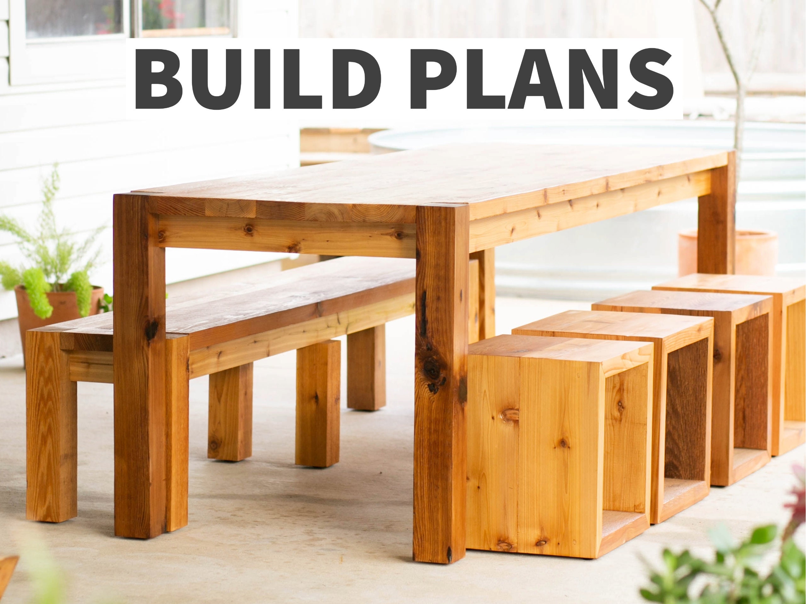 Outdoor Dining Table Build Plans - Etsy