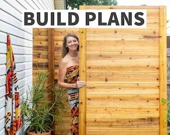Outdoor Shower Plans / Printable PDF Woodworking Plans / DIY Outdoor ...