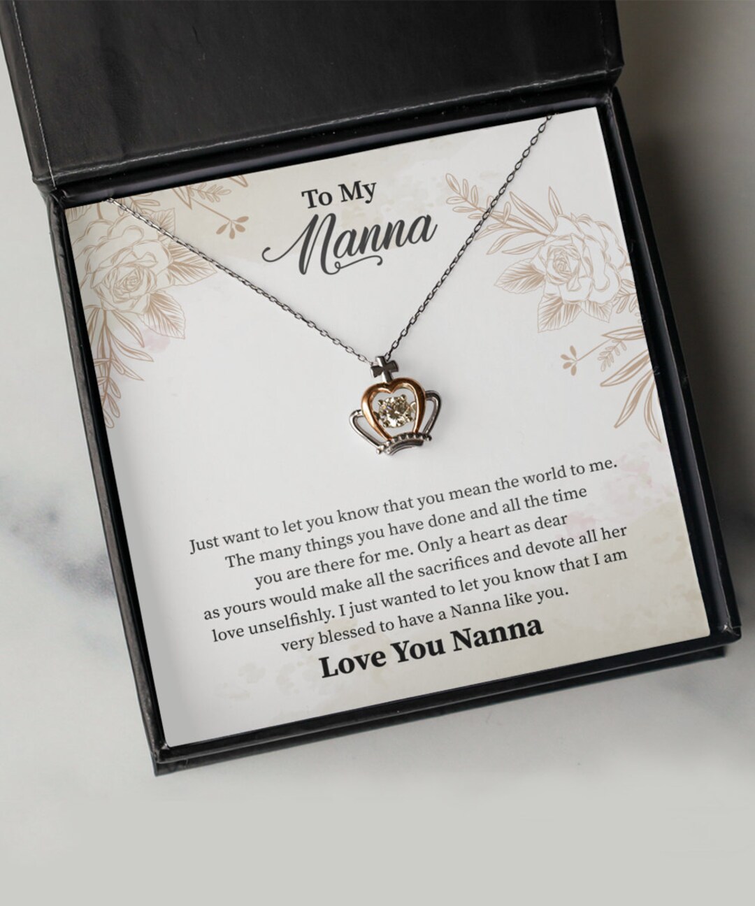 Nanna, Nonna Grandmother Crown Pendant Necklace Gift - Etsy
