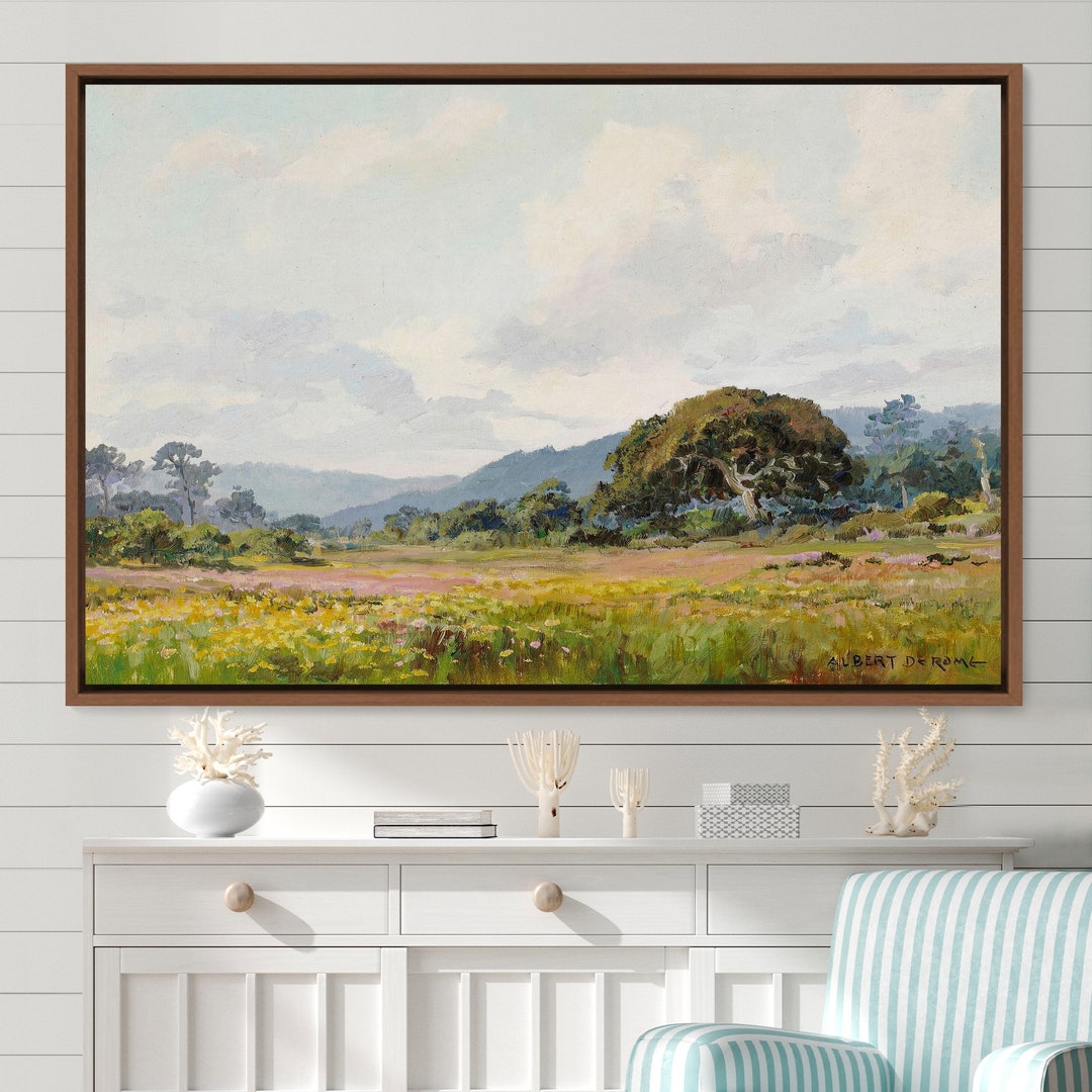 Framed Canvas Oil Painting Landscape Wall Art, Nature Framed Large ...