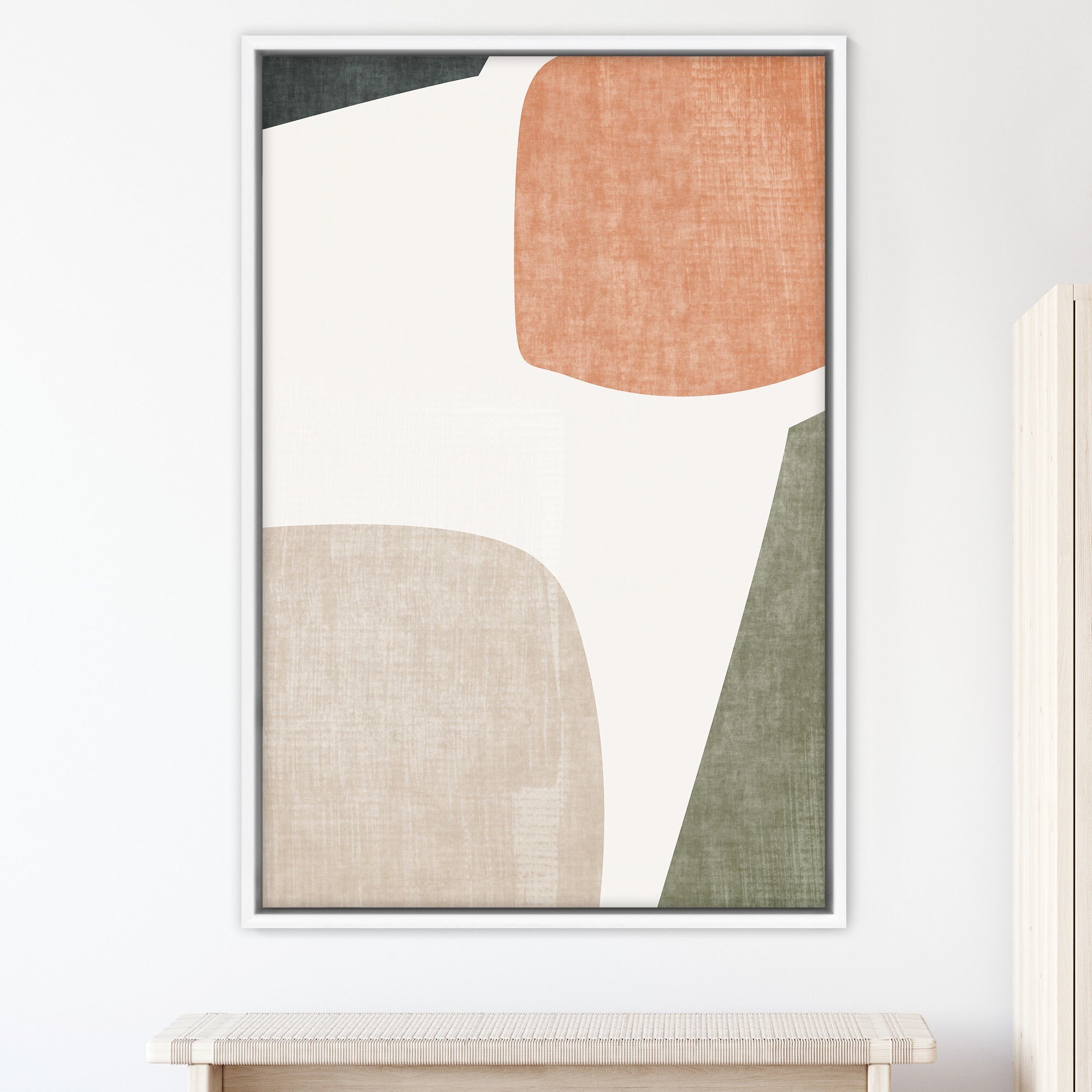 Green Color Blocks Geometric Shapes Illustrations Modern Canvas Art ...
