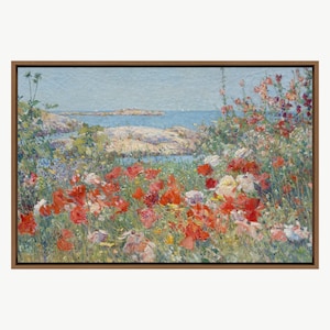 Childe Hassam Landscape Wall Art Wildflower Field Oil Painting, Frame ...