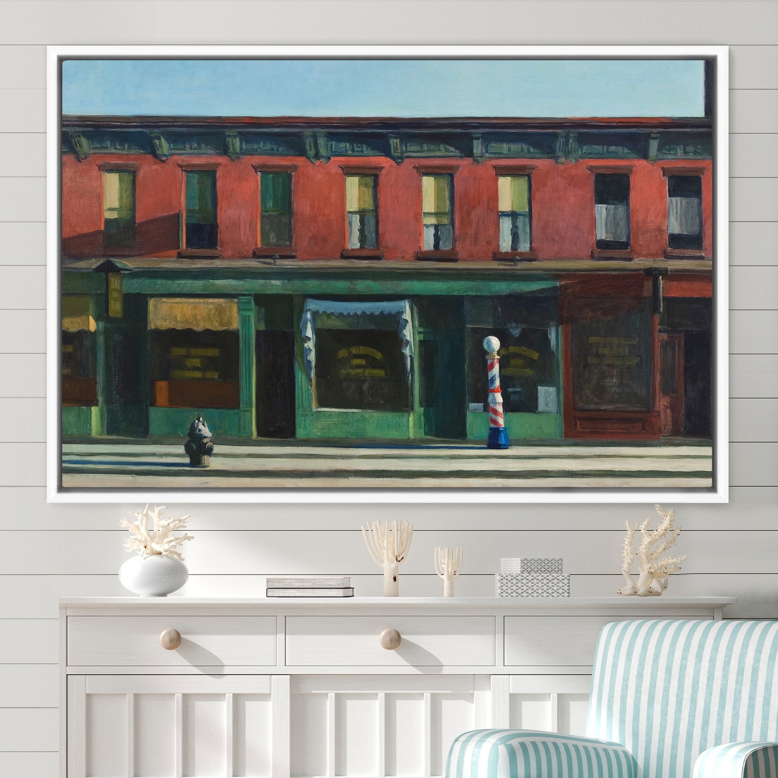 Edward Hopper Early Sunday Morning, Framed Canvas Print, Large Wall Art ...