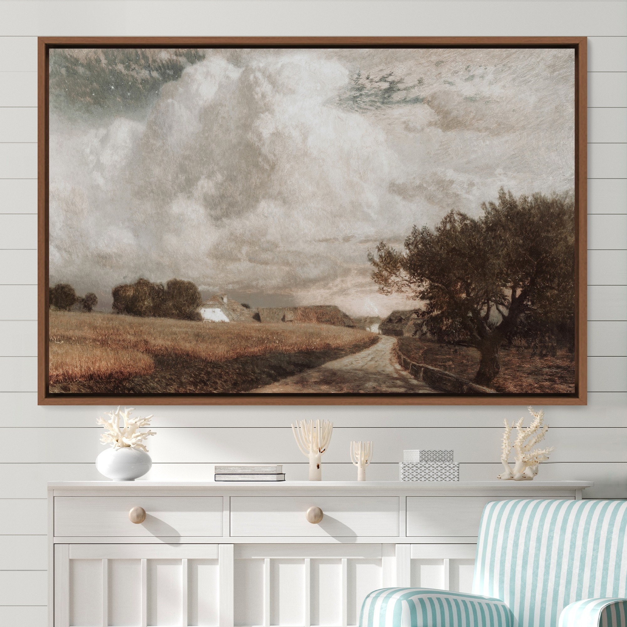 Framed Canvas Oil Painting Landscape Wall Art, Nature Framed Large ...