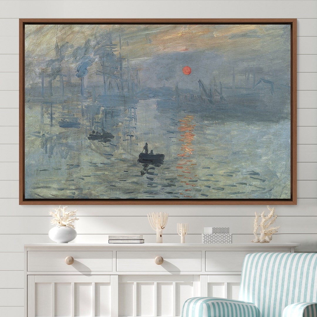 Claude Monet Framed Canvas Print | Impression Sunrise, Frame Large Wall ...