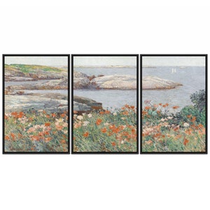 3 Piece Canvas Wall Art Set, Childe Hassam Landscape Frame Wall Art ...