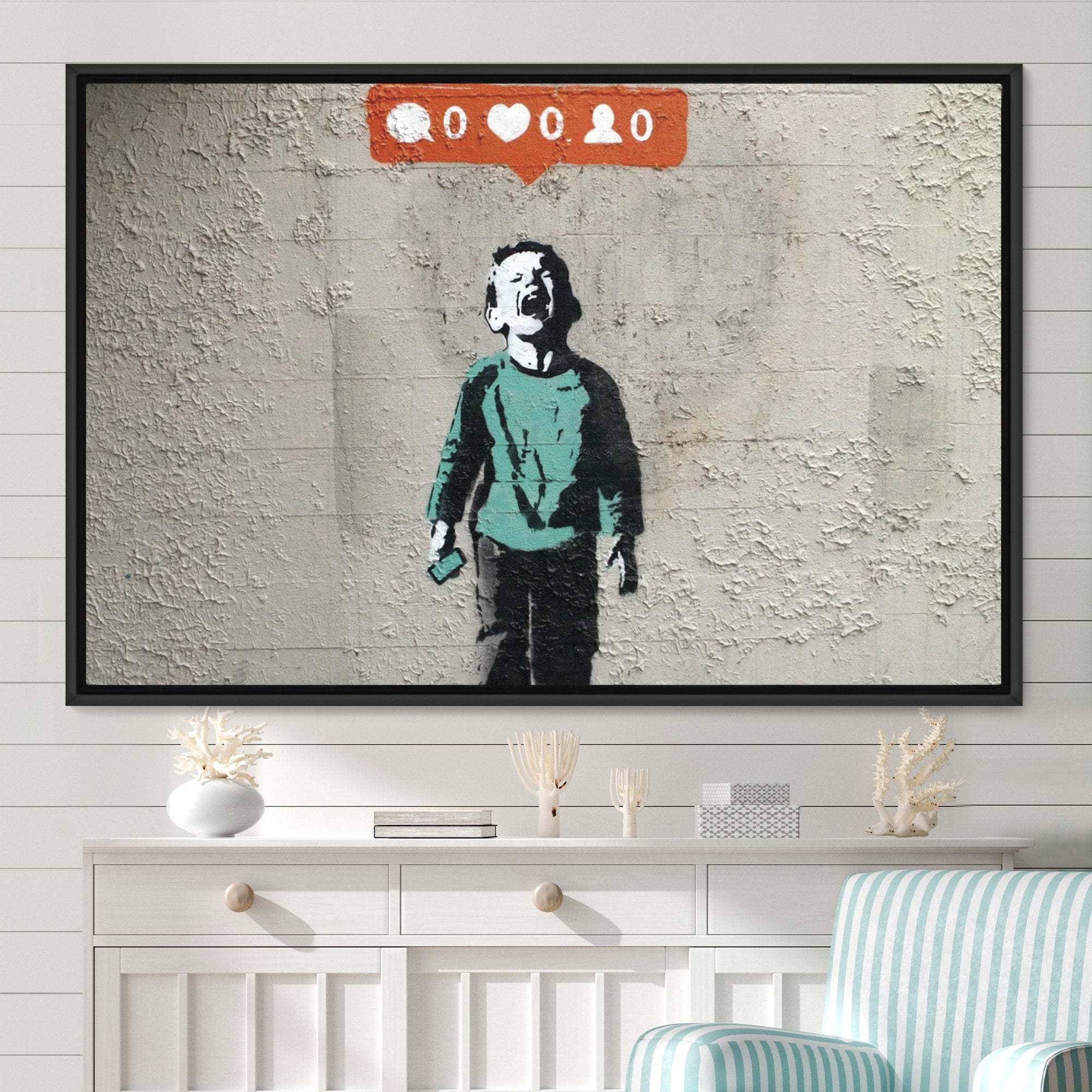 Banksy Kid Crying Over Social Media Graffiti and Street Art - Etsy