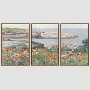 3 Piece Canvas Wall Art Set, Childe Hassam Landscape Frame Wall Art ...