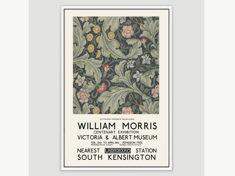 William Morris Framed Canvas Wall Art Print Historic Cultural ...
