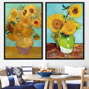 Vincent Van Gogh Sunflowers Plants Illustrations Modern Canvas Art ...