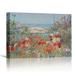 Childe Hassam Landscape Wall Art Wildflower Field Oil Painting, Frame ...