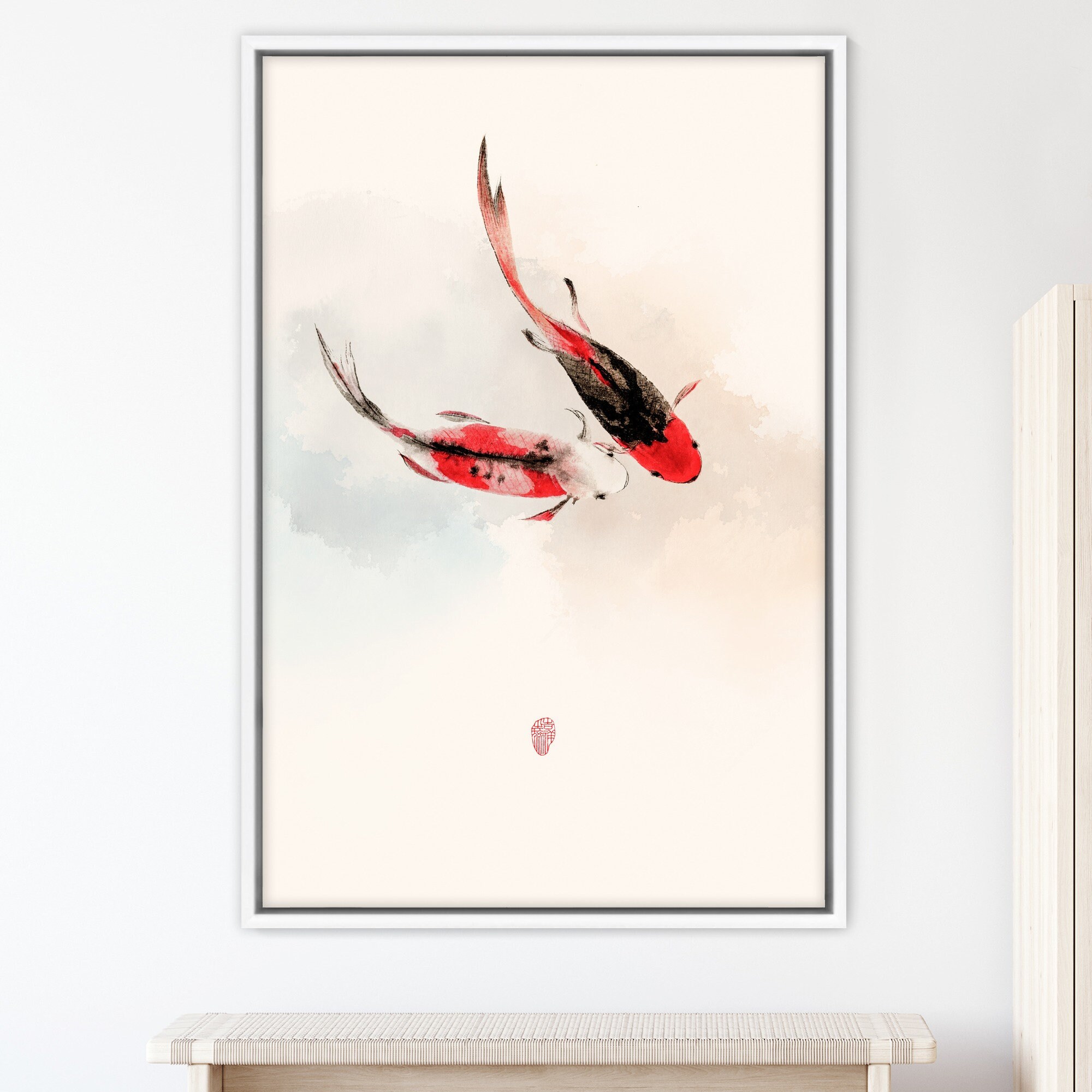 Asian Style Watercolor Koi Fish in Water Ocean Illustrations - Etsy