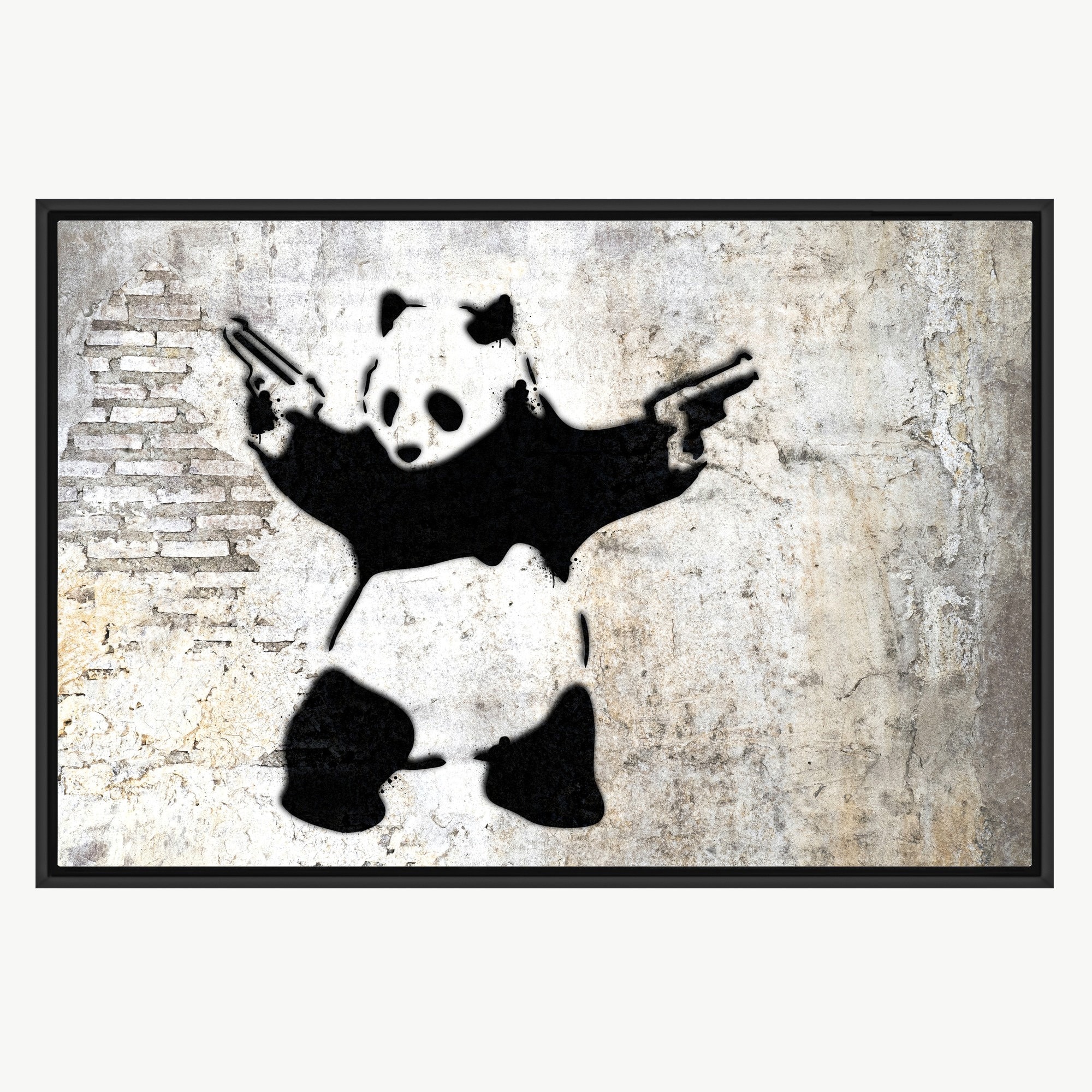 Banksy Panda With Guns Graffiti Street Art Illustrations Canvas Art ...