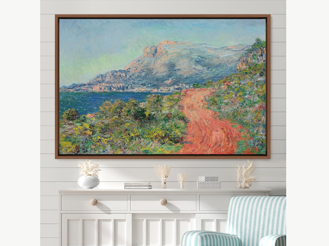 Claude Monet Framed Canvas Print | the Red Road Near Menton, Frame ...