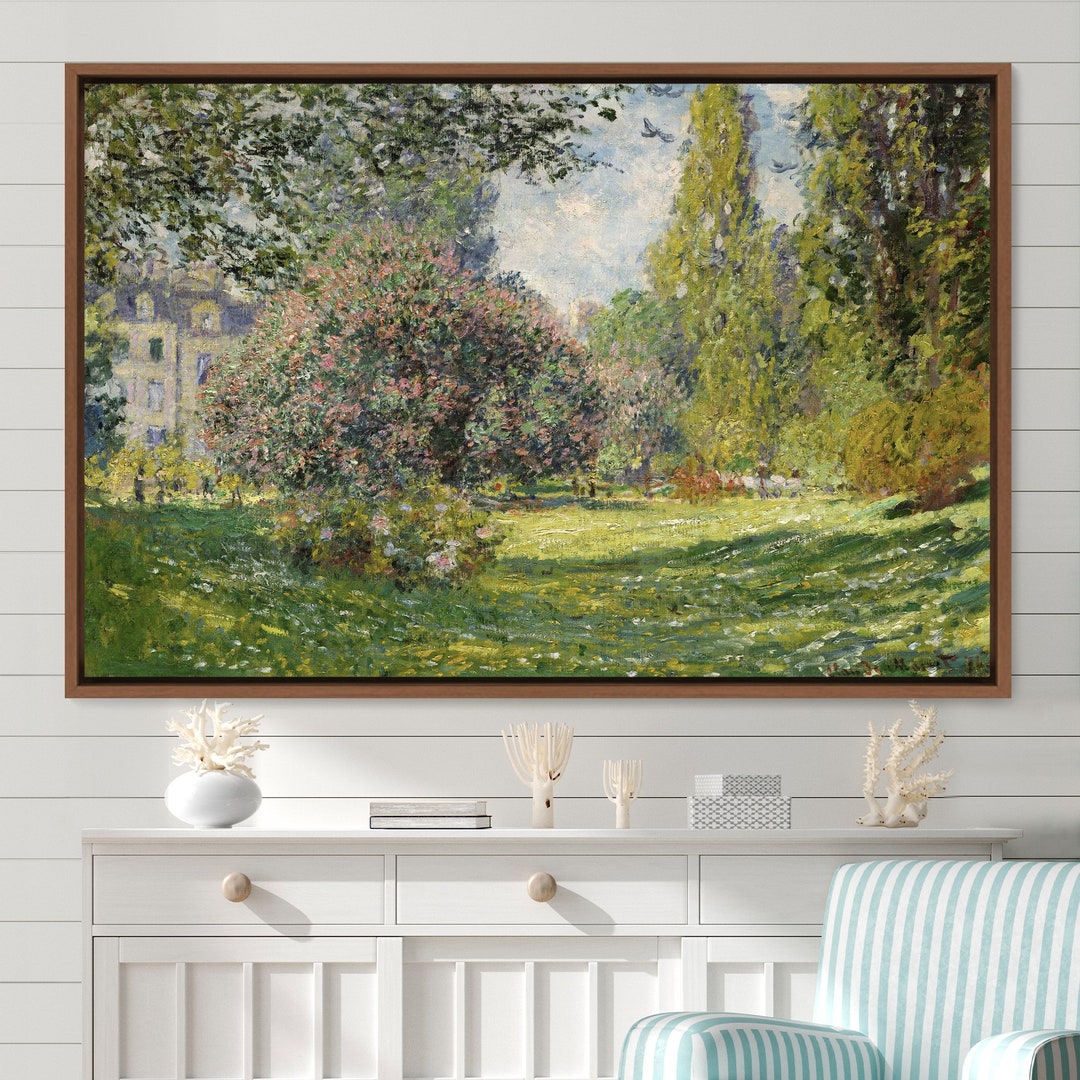 Claude Monet Framed Canvas Print | the Parc Monceau, Frame Large Wall ...