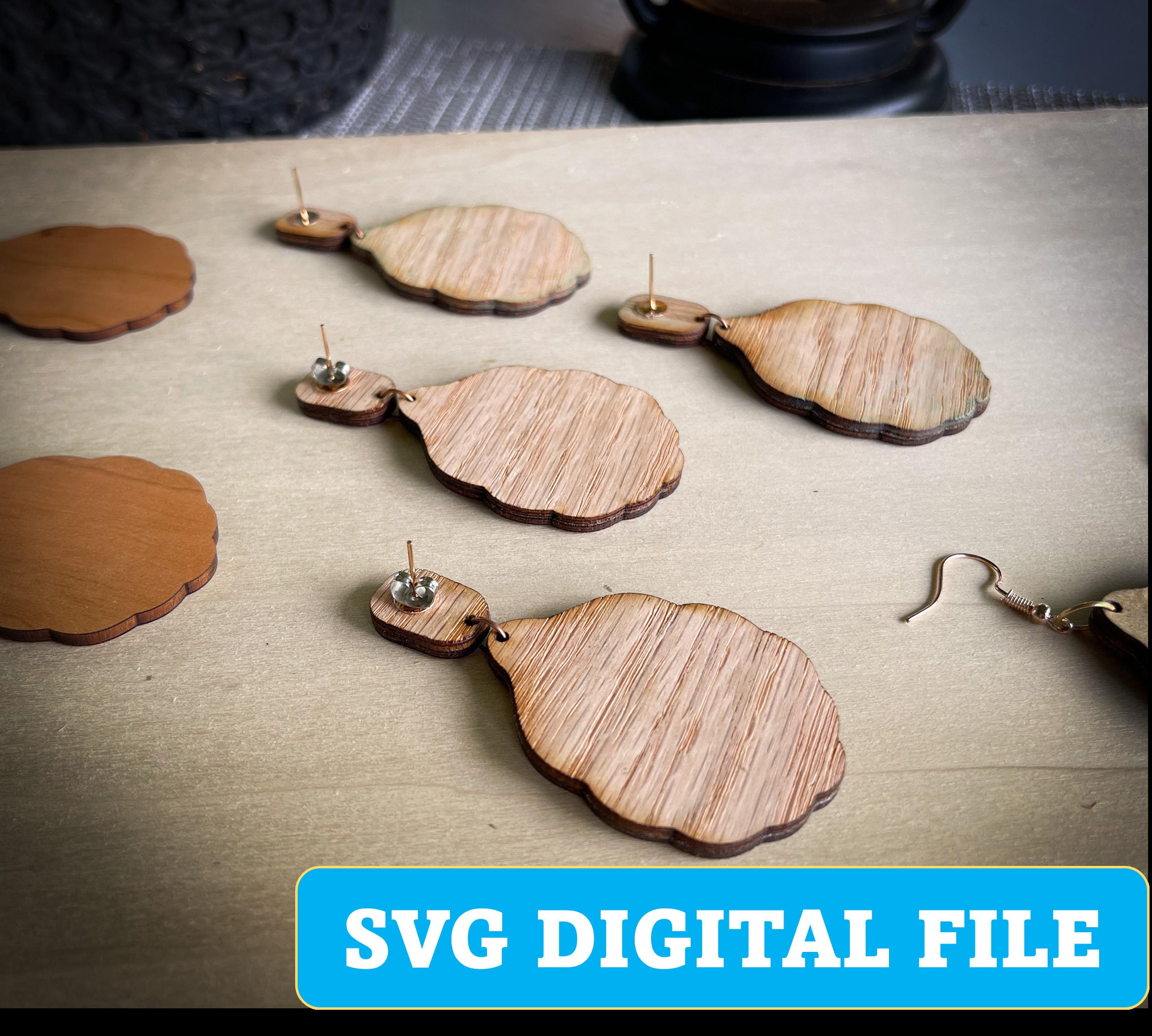 Geometric S Earring 2 Layer SVG File for Laser Cut or Engraving - Etsy